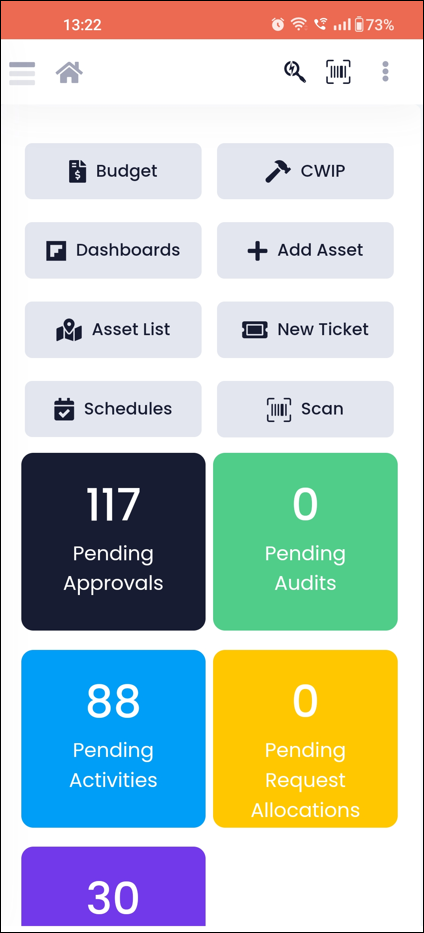 Updating the asset code using mobile app Updating the asset code using mobile app