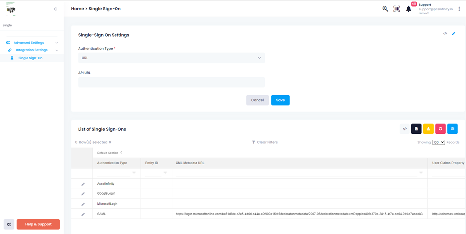 How To: Create Single Sign-On Settings in Asset Infinity